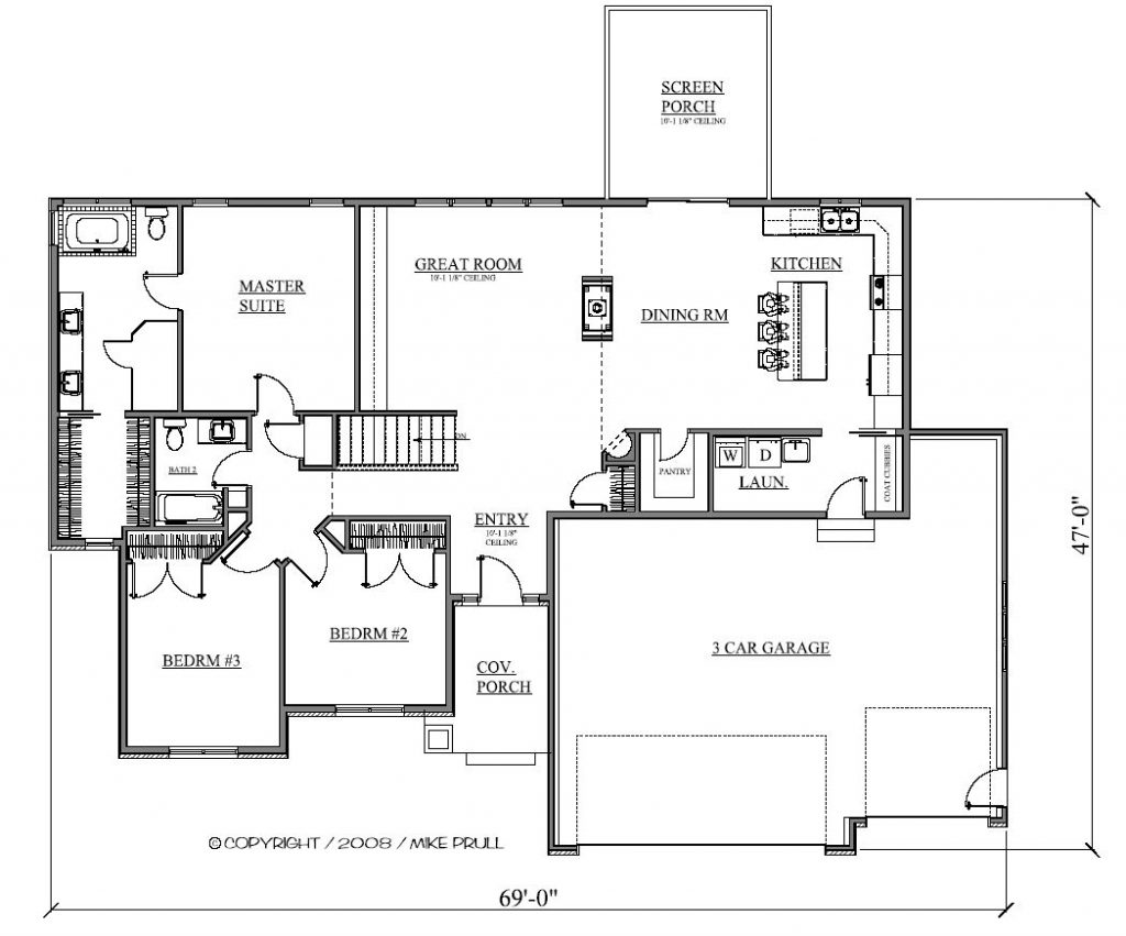 1852R-305-08 - Prull Custom Home Designs | House Plans | Home Plans ...
